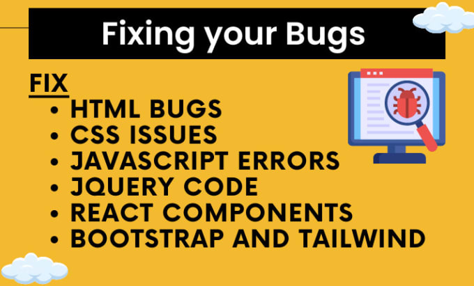 Fix Html Css Javascript React Jquery Bootstrap And Tailwind By