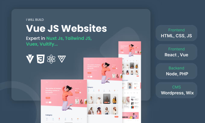 Build Vue Js Website Vue Js Bug Fix Html To Vue Nuxt Vuex By Chirag