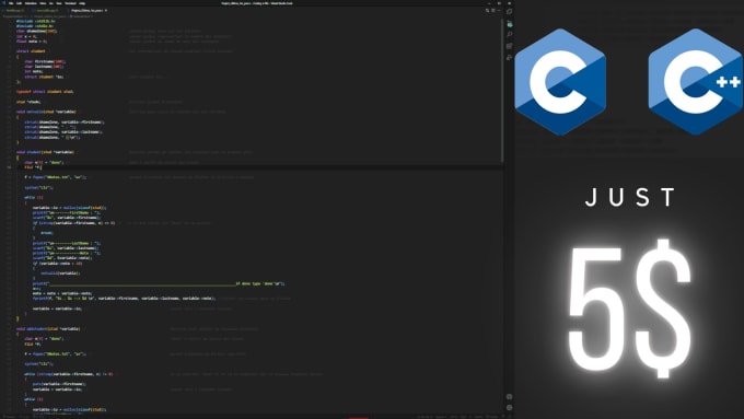 Create C Cpp Application For Any Task By Animfoxy Fiverr