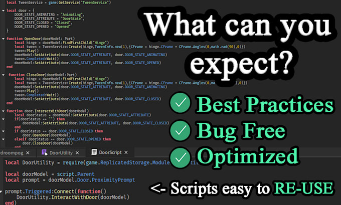 Write Professional High Quality Scripts For Your Roblox Game By Rickety