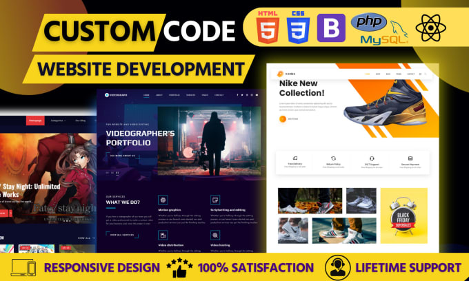 Do Custom Code Website Development Html Css Javascript Php Web