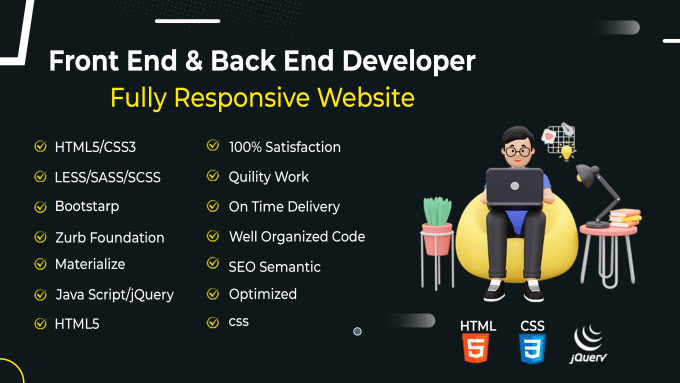 Be Your Front End Back End Web Developer Using Reacts Html Css