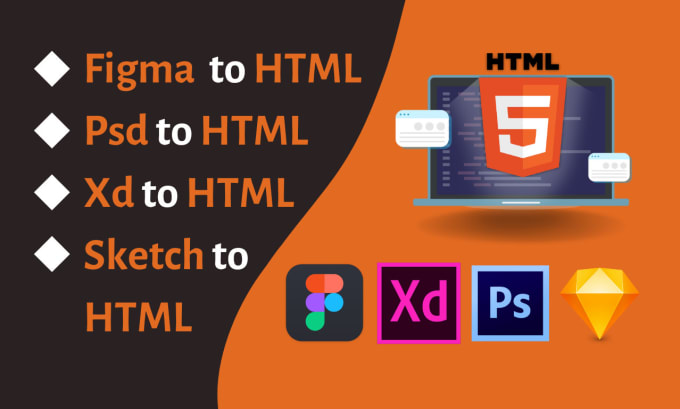 Convert Figma To Html Xd To Html Psd To Html Sketch To Html By