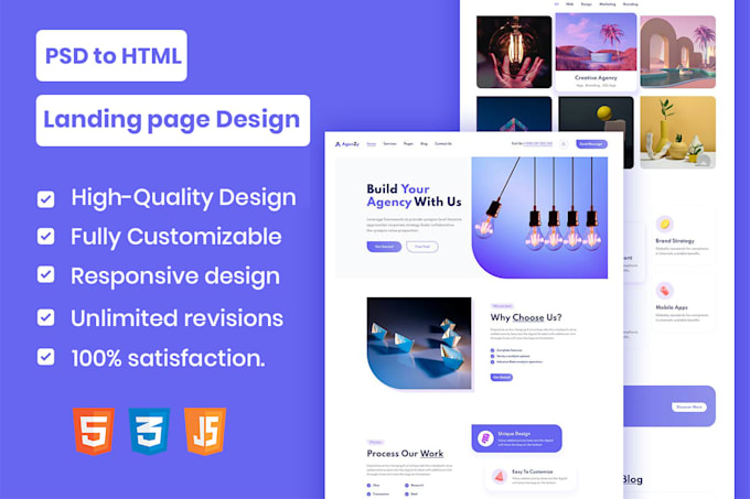 Convert Psd Figma To Html Css Responsive Template Design By