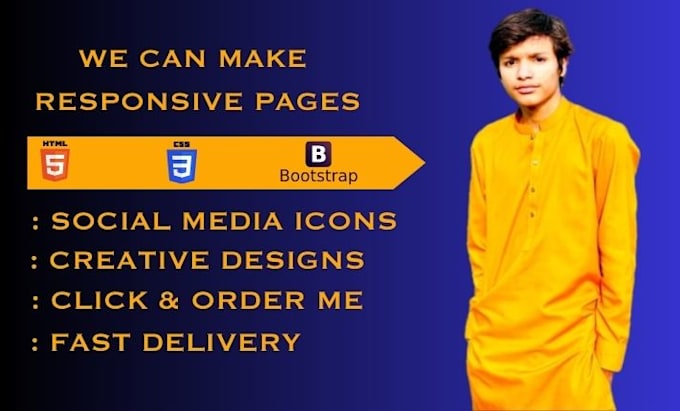 Be Professional Front End Developer Using Html Css Bootstrap By Agha Fiverr