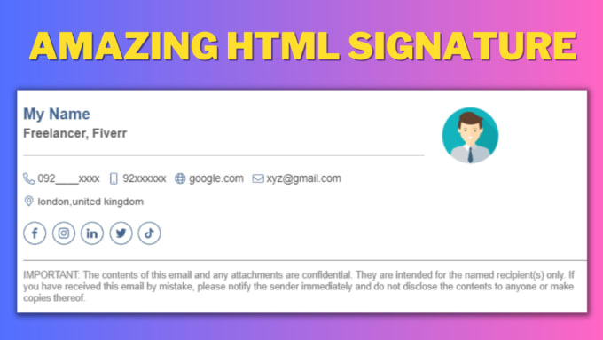 Create A Clickable Html Email Signature Clickable Html By Fahadali