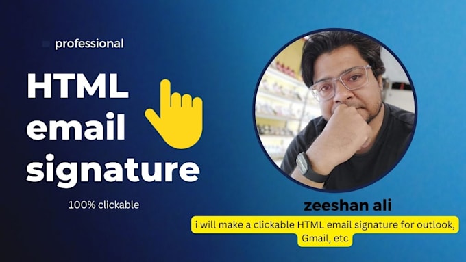 Design A Clickable Html Email Signature By Zeeshanalimem Fiverr