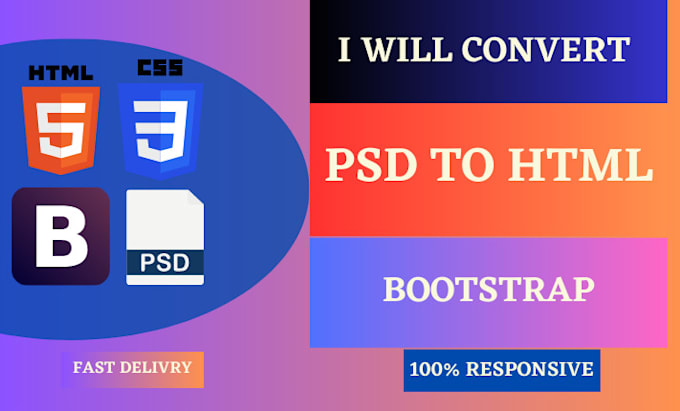 Convert Your Psd To Pixel Perfect Html Bootstrap Design By Soykot Ahmed