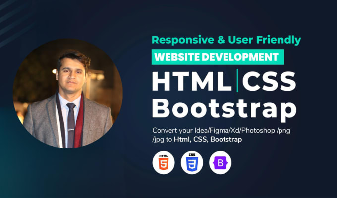Do Frontend Web Development In Html Css Javascript Bootstrap By