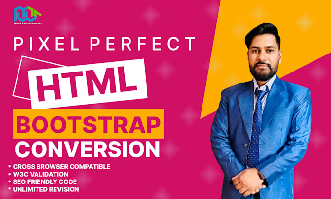 Convert Figma To Html Psd To Html Ai Or Xd To Html Css Bootstrap Autohotkey By Microwebtechs