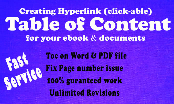 Create Hyperlink Table Of Content For Your Ebook And Docs By Musk3068