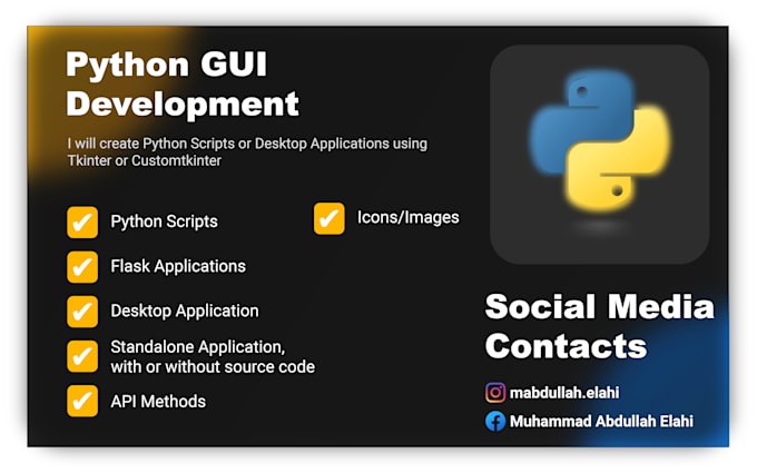 Create Gui Applications With Tkinter Or Customtkinter By Mabdullah Elahi Fiverr