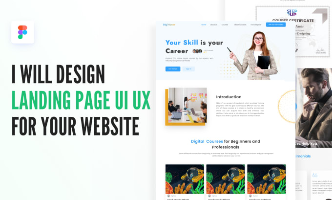 Do Ui Ux Design For Landing Page Website And Mobile App By