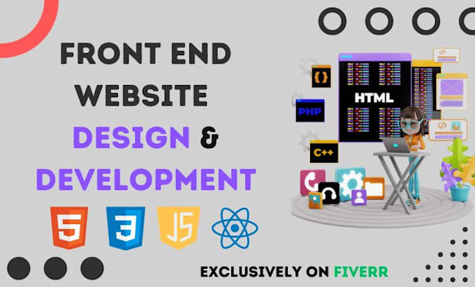 Be Your Front End Web Developer Using Html Css Javascript Reactjs By