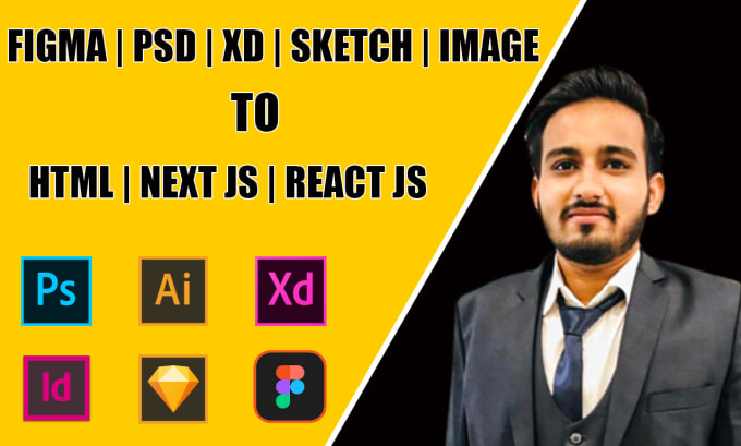 Convert Your Figma Psd Xd And Ai Design To React Js Responsive Website