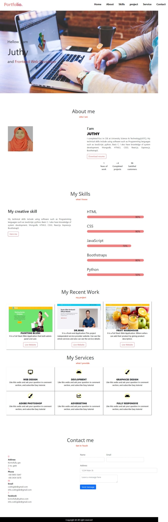 Your Front End Web Developer Using Html Css Reactjs By Ummyaimon Fiverr