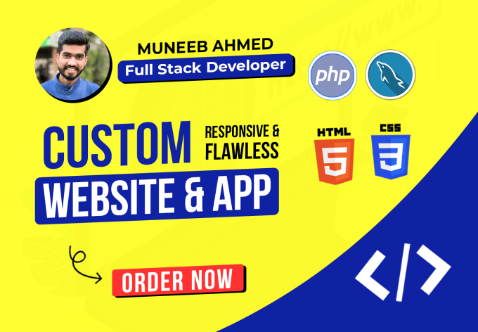 Develop Custom Website In Html Css Bootstrap Php Mysql By Muneeb Ahmed Fiverr