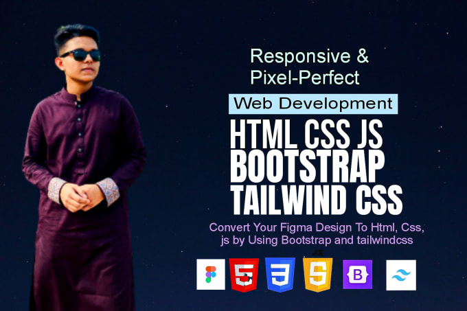 Convert Figma To Html Css Js Using Bootstrap Tailwind Css By