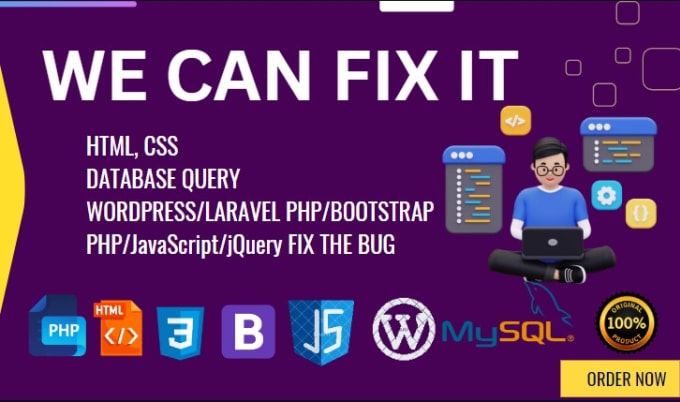 Fix Any Errors Your Website Php Html Css Jquery Bootstrap Laravel