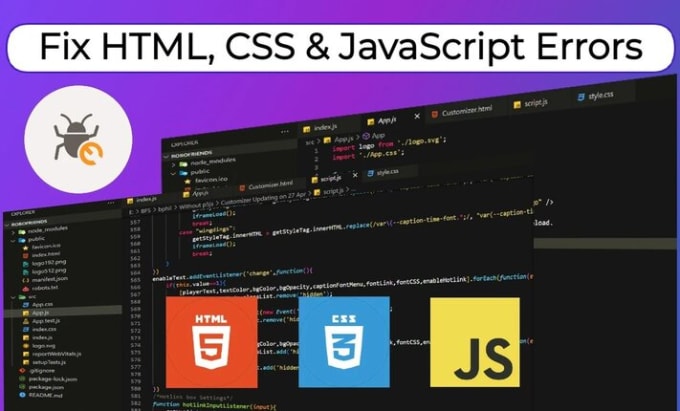 Fix Html Css Javascript Errors Bugs Issues By Hussainabbas Fiverr