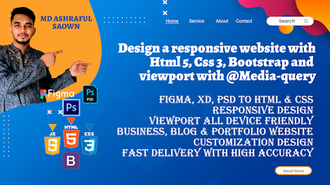 Design Eye Catching Responsive Landing Page Html Css By Ashraful Saown