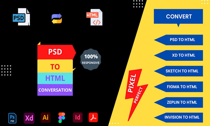 Convert Psd Figma Xd Html Sketch To Html With Bootstrap Responsive