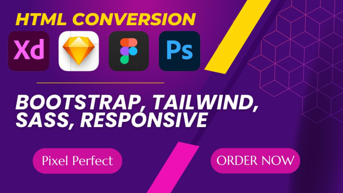 Convert Designs Psd To Responsive Html Figma To Css Xd To Bootstrap By