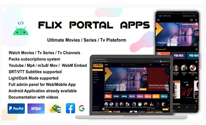 Build Android Flix Portal Apps And Website With Admin Panel By Android