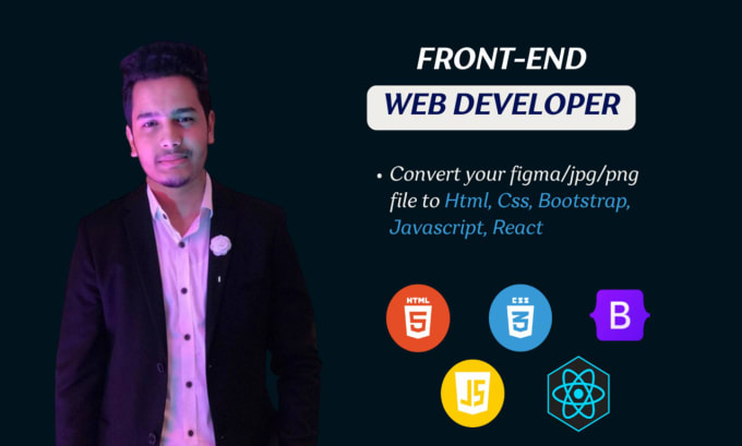 Do Frontend Web Development In Html Css Bootstrap Javascript React By