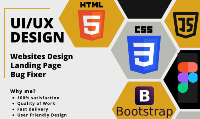 Be Your Ui Ux Developer Using Html5 Css Styling Bootstrap Js Figma And