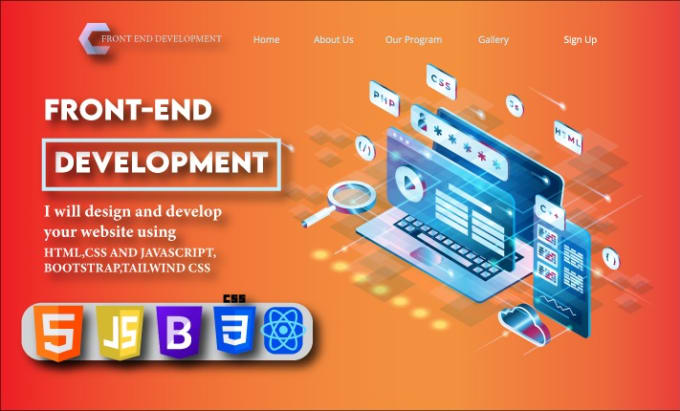 Do Frontend Development In Html Css Js Bootstrap Tailwind And React Js