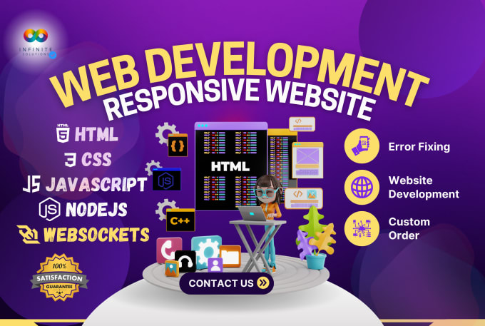Do Web Development For Html Css Javascript Nodejs Websocket By
