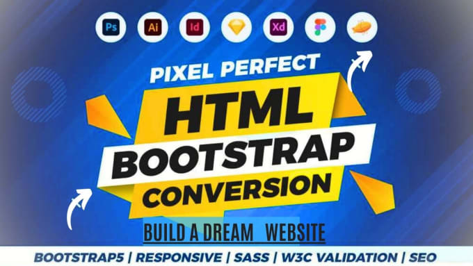 Transform Figma Xd And Psd To Html Css Bootstrap By Masab Shafqat