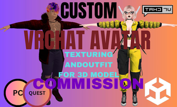Do Custom Vr Chat Avatar Outfit Texturing Asset Edit And Uploading