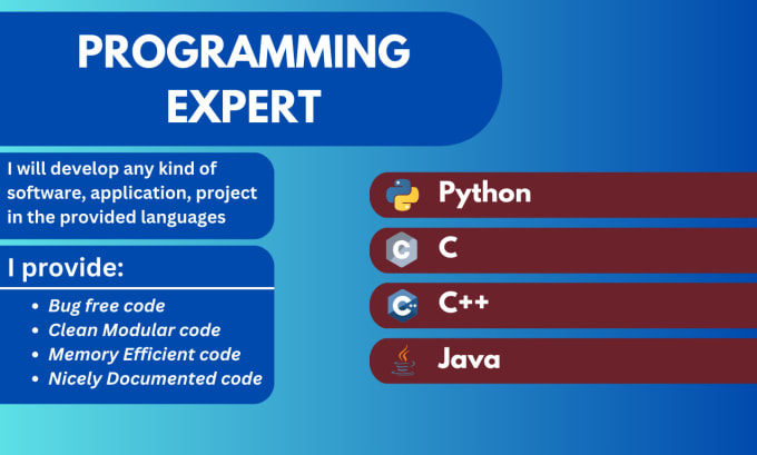 Do C Cpp Java Python Programming And Software Projects By Aashir
