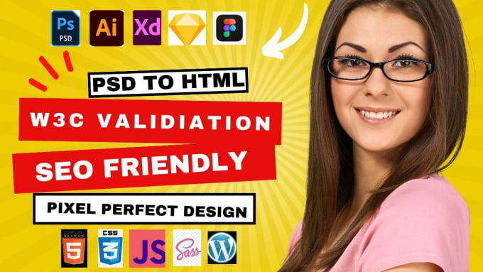 Convert Psd Figma Xd Sketch To Html Css Bootstrap Website By