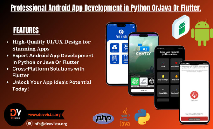 Create Custom Android App Solutions Using Java Python Php By Reyan