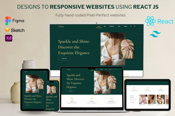 Be Your Front End Web Developer Using Html Css Bootstrap React And