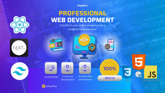Be Your Frontend Web Developer Using Nextjs Html Css Tailwind