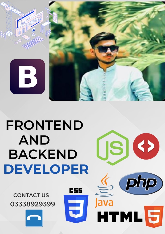 Be Your Front End Web Developer Using Html Css Bootstrap React Js And