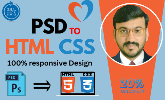 Convert Psd Figma Xd Image Pdf To Html Css Bootstrap 5 By Waqar Ali