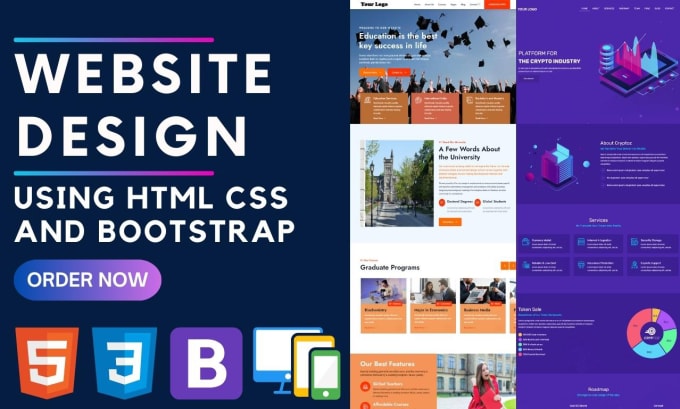 Create Responsive Website Design Using Html Css Bootstrap By Devsaleh