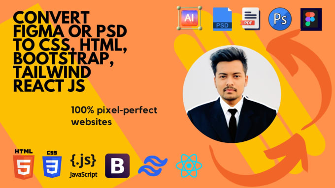 Be Your Front End Web Developer Using Html Css Bootstrap Tailwindcss