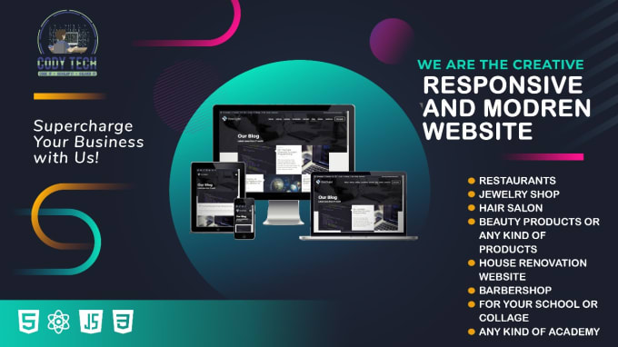Create Responsive Websites In Html Css Js React Next Js By
