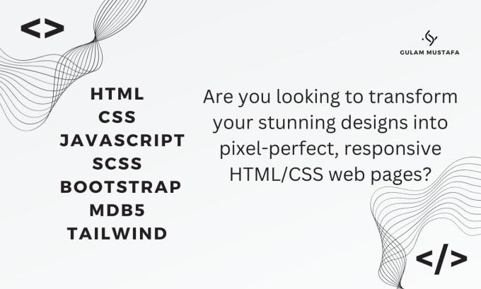Convert Html Page Using Html Css Javascript Tailwind Css By
