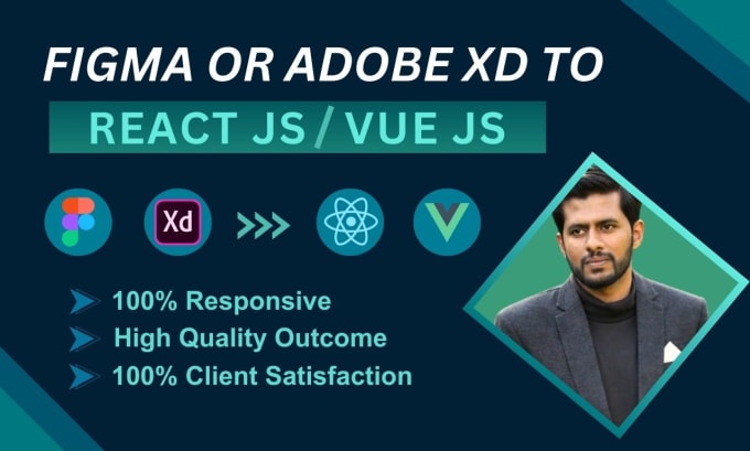 Convert Your Figma Adobe Xd Design To React Js And Vue Js
