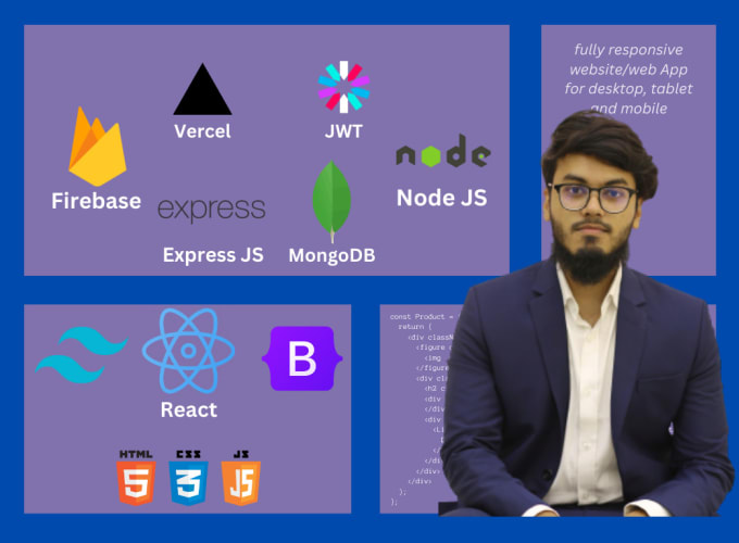 Develop Responsive Website React Js Nodejs Mongodb Tailwind Css By