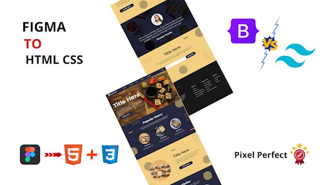 Convert Psd Sketch Figma To Html Bootstrap Or Tailwind