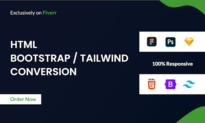 Convert Figma Psd Xd To Html With Bootstrap 5 And Tailwind Css