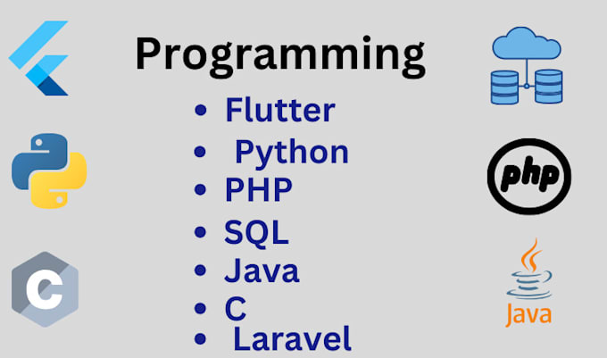 Do All Programming C Java Python Flutter Php Sql Projects